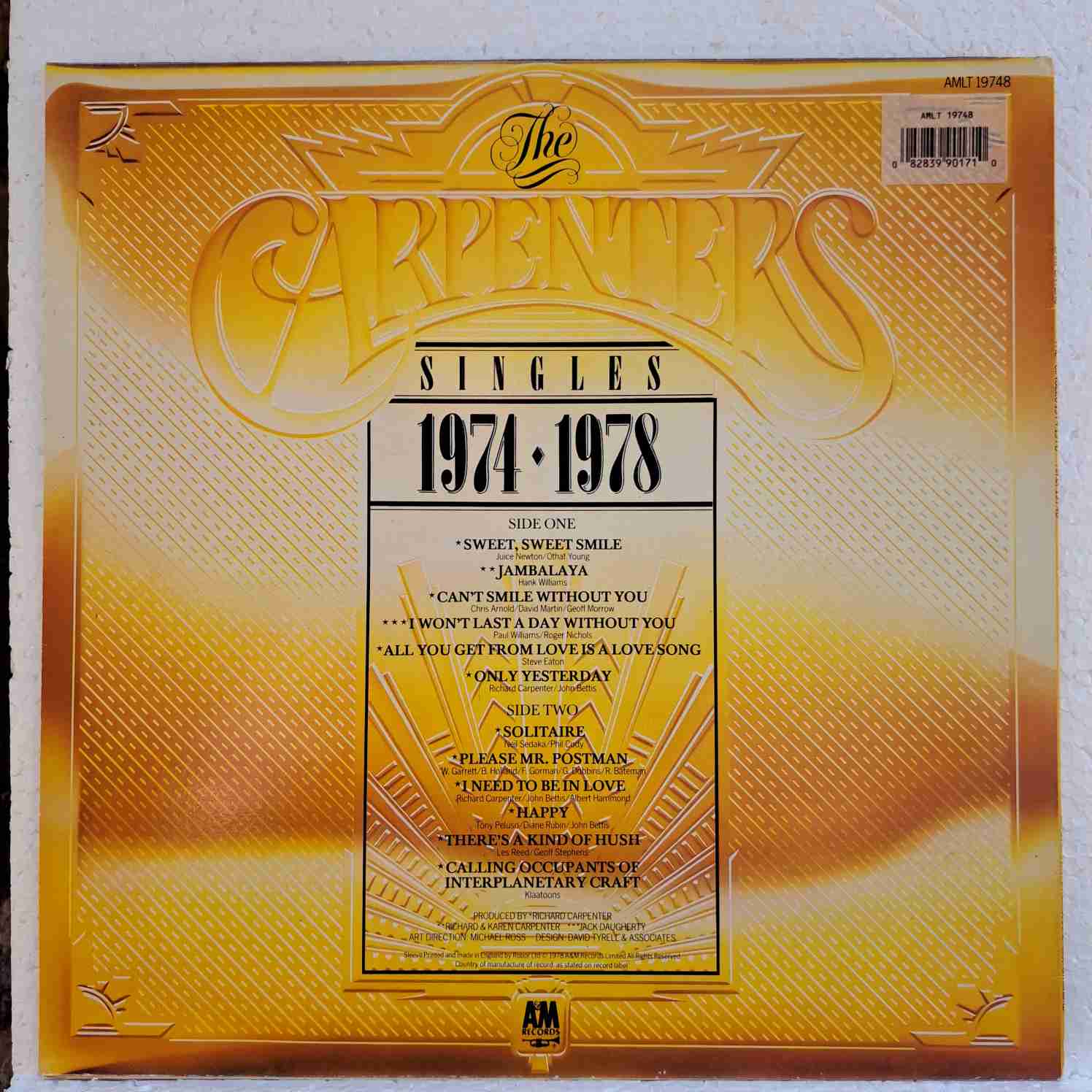 The Carpenters – The Singles 1974-1978 - VINIL LP EX UK