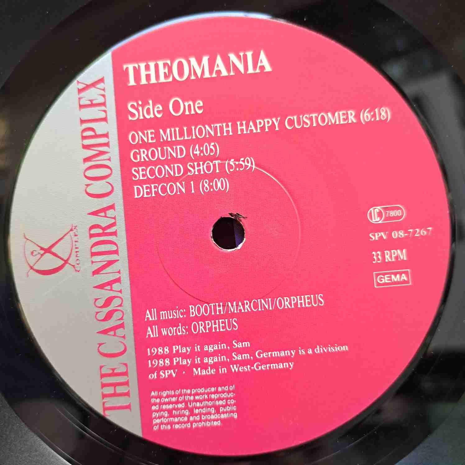 The Cassandra Complex – Theomania – Disc VINIL LP EX